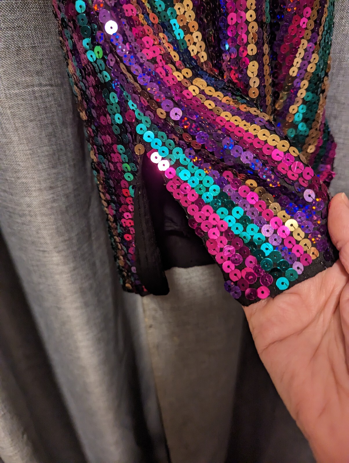 Weissman Dance Gymnastics Costume rainbow sequins att… - Gem