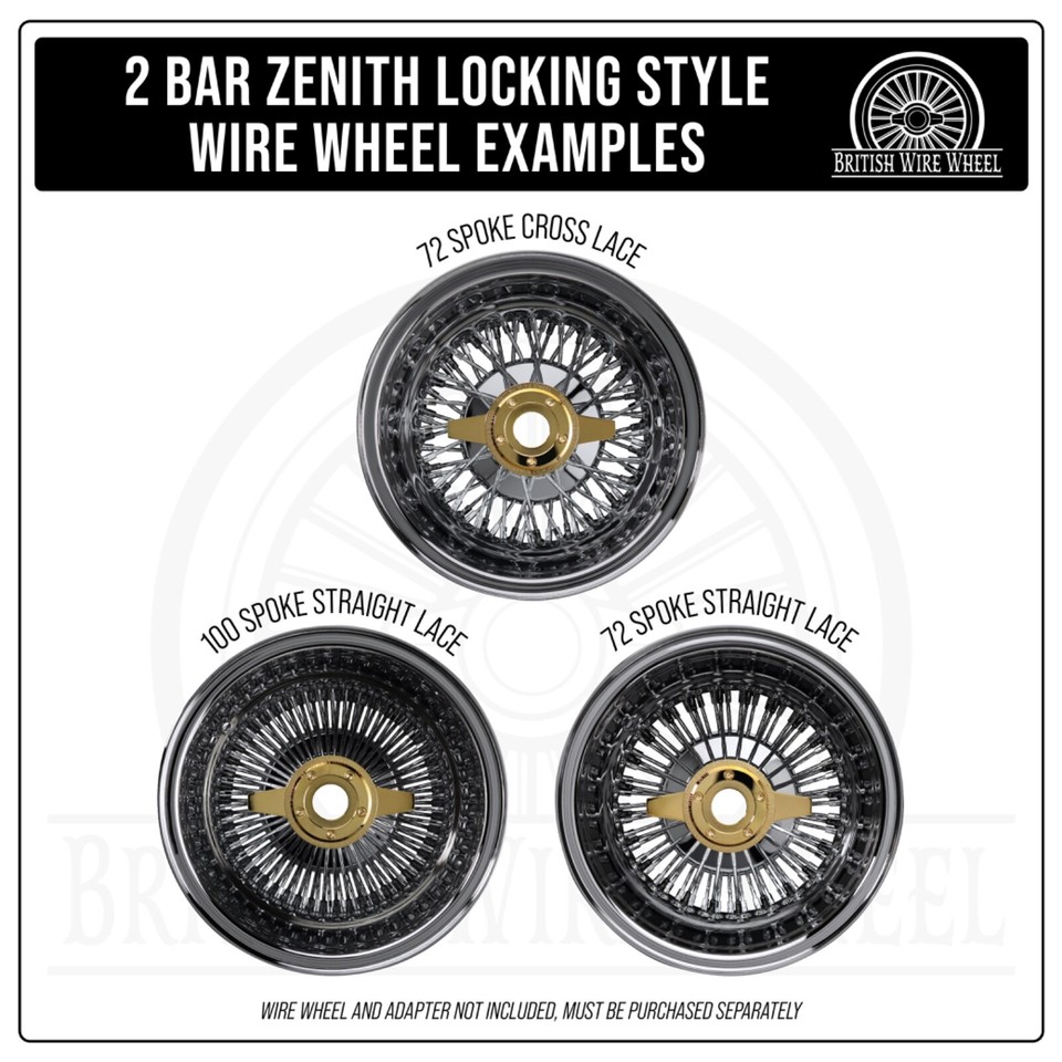 Gold KO Spinner Caps with Zenith Gold & Black Wire Wheel Chip Emblems ...
