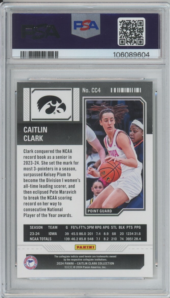 CAITLIN CLARK Collection 2024 Panini Contenders #CC4 College Contenders ...