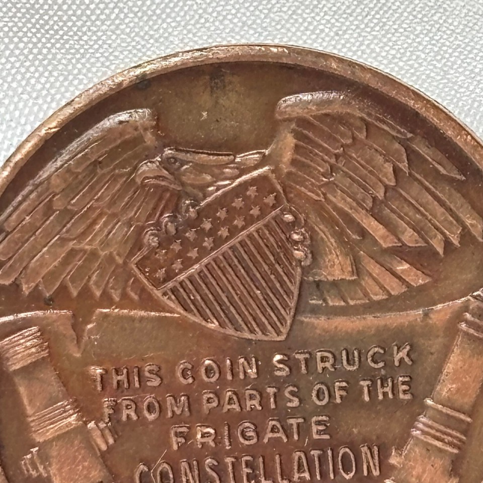 U.S. Frigate Constellation Bronze Coin Token Medal 1797 From 1st Navy ...