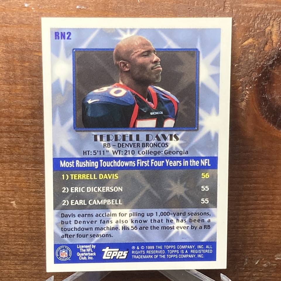 1999 Topps Record Numbers Silver #RN2 Terrell Davis | eBay