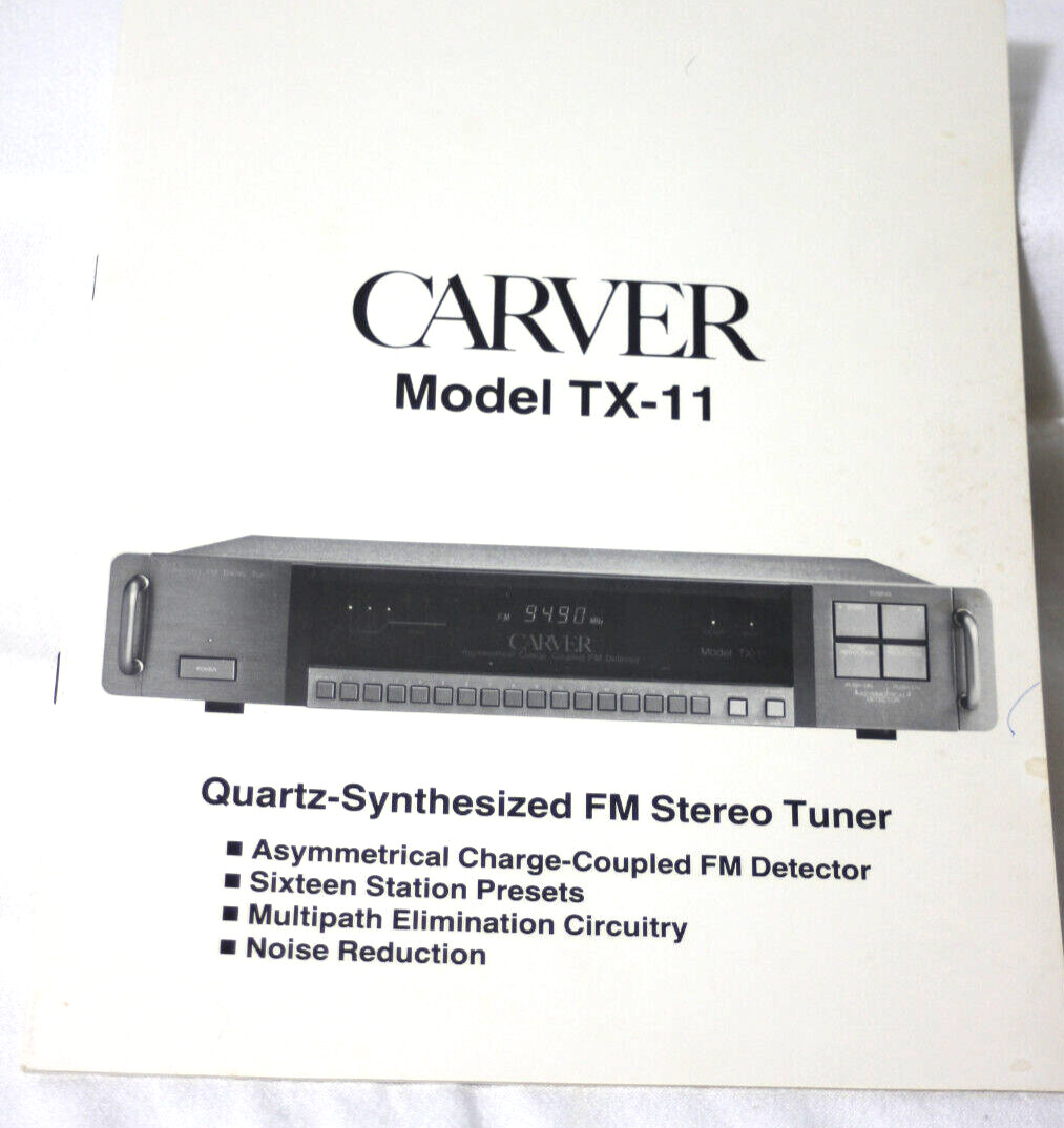 Carver Tx-11 Synthesized FM Stereo Tuner - Quartz 120v AC 60hz 15w for ...
