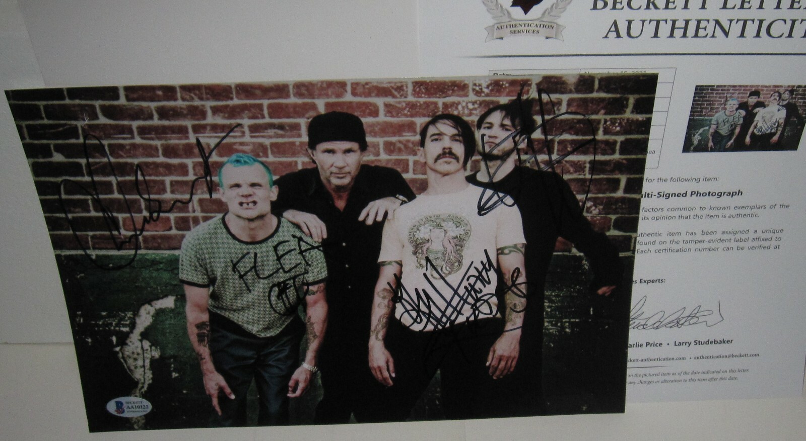 RED HOT CHILI PEPPERS SIGNED PHOTO ANTHONY KIEDIS FLEA AUTOGRAPH ...