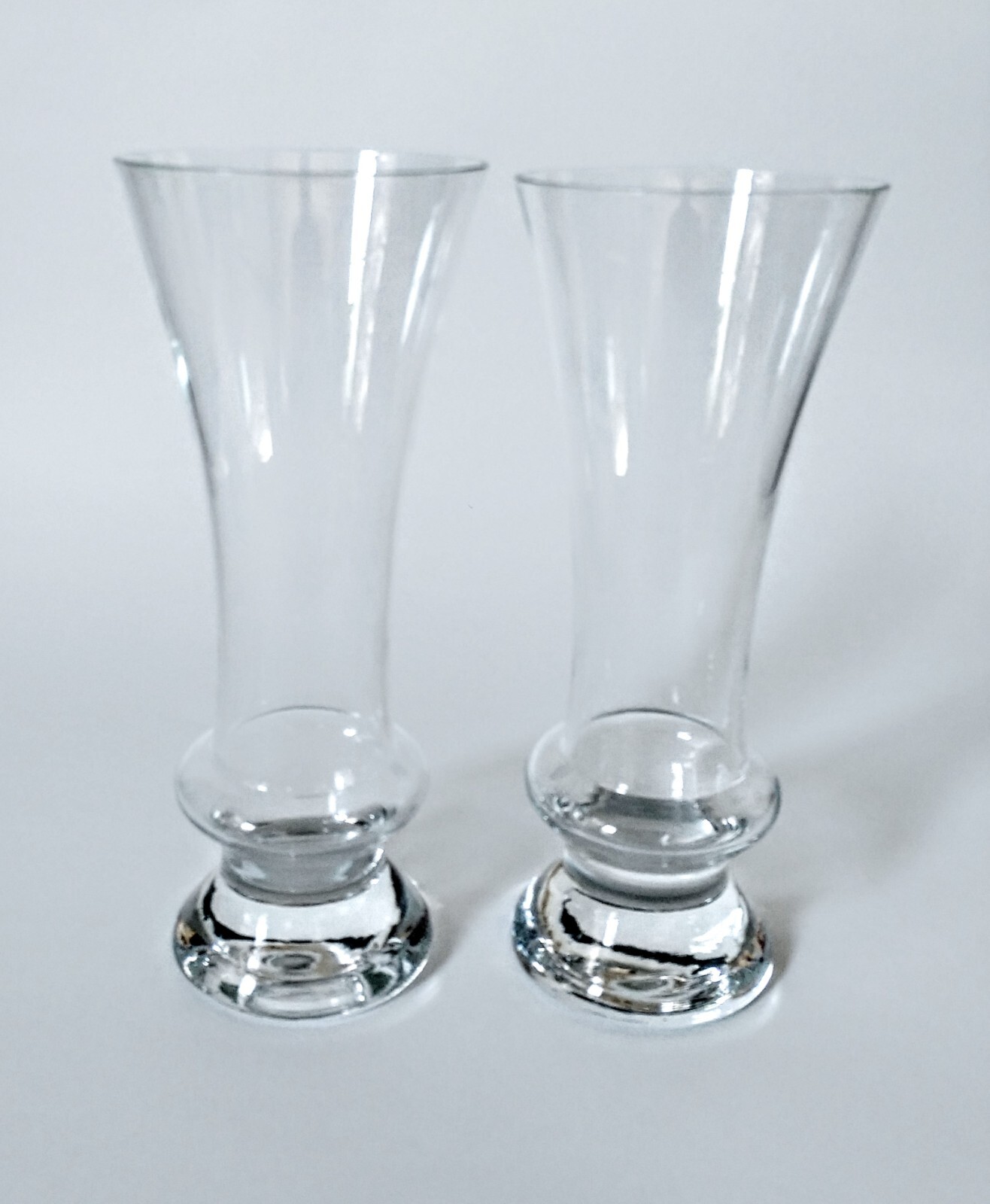 Set Of 2 Vintage 8oz Footed Clear Pilsner Beer Glasses Weighted Base | eBay