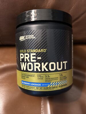 Optimum Gold Standard Pre-Workout, Blueberry Lemonade, 10.58 oz Exp 2/ ...