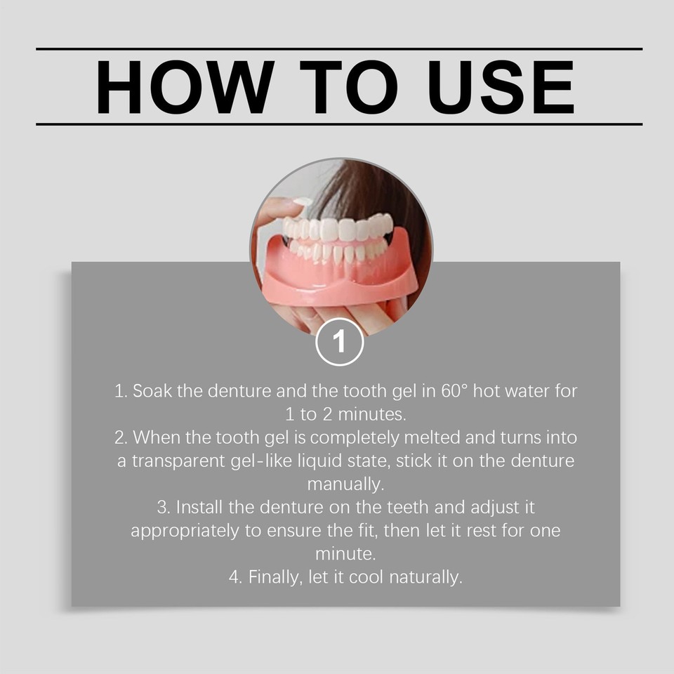 Full Denture Set For Men and Women Upper And Lower Denture False Teeth ...