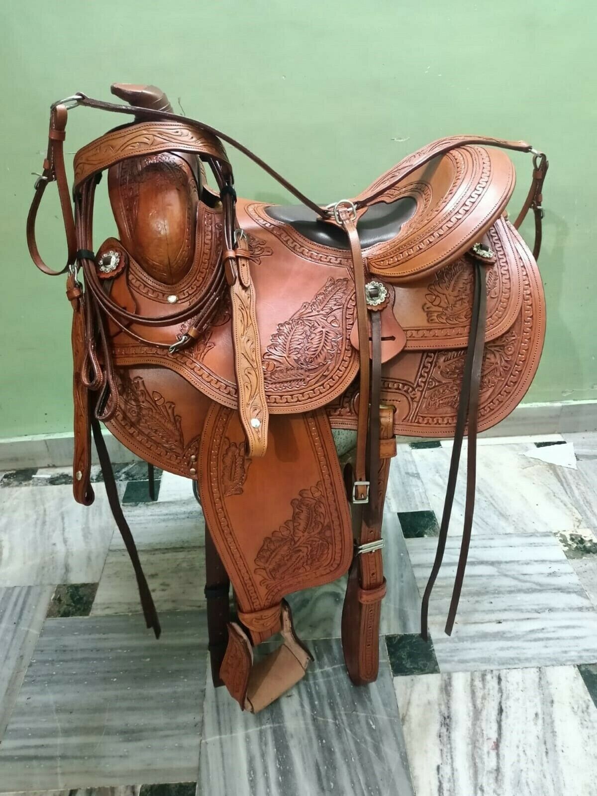 western peded hourse saddle chestnet color size " 16"inches | eBay