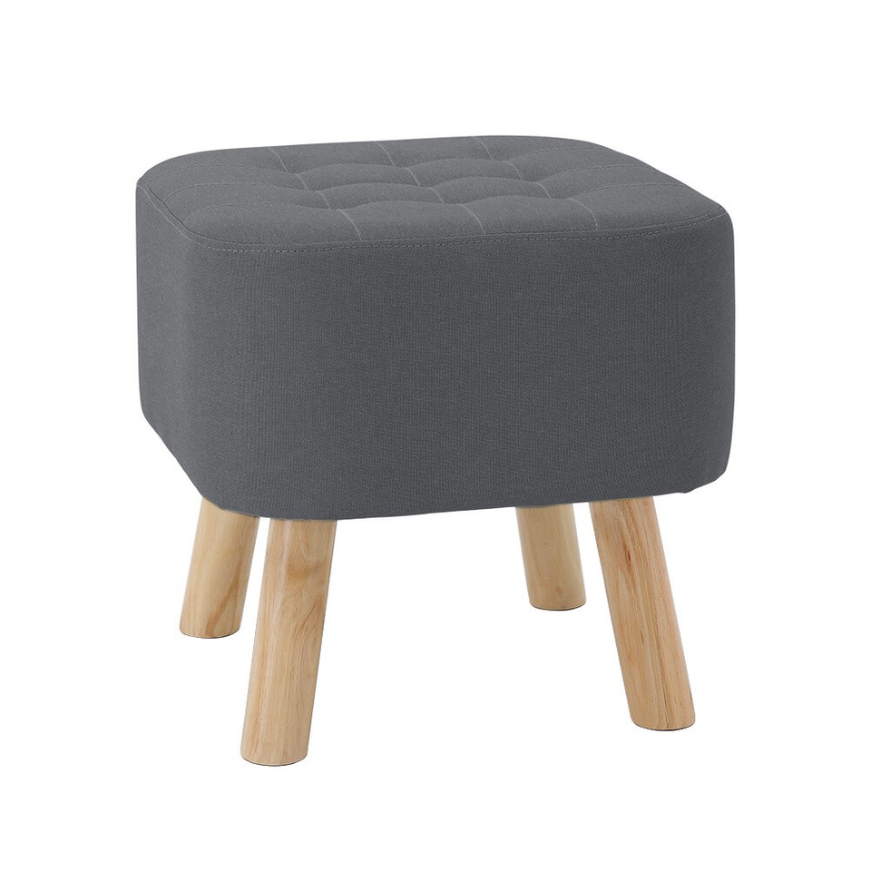 Padded Large Footstool Ottoman Rectangle Square Pouffe Bench Stool Wood ...