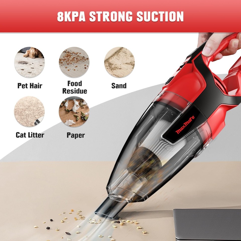 MaxMore 120W Cordless Handheld Vacuum Cleaner Compatible with Milwaukee ...