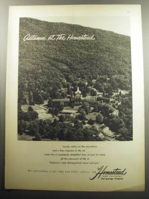 1957 Homestead Resort Ad - Autumn at the Homestead | eBay