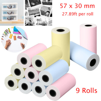 9 Rolls Thermal Paper 57*30mm Receipt Camera Photo Paper Refill Clear ...