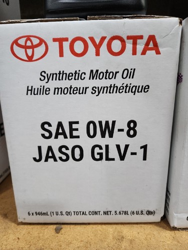 TOYOTA 0W-8 JASO GLV-1 Synthetic Motor Oil 6 Quarts 0W8 | eBay