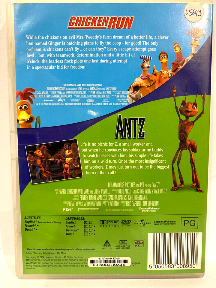 CHICKEN RUN - ANTZ. 2 MOVIE SET ON TWO DISCS DVD | eBay