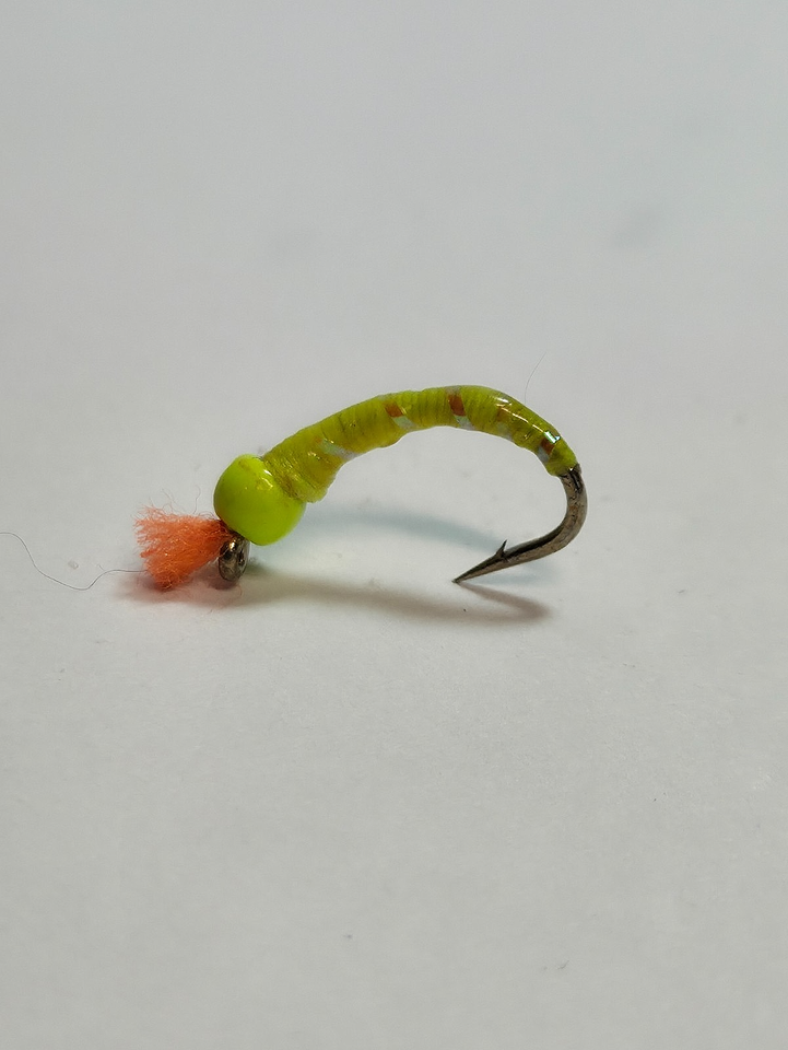 3 Lime Green Flexi Floss Buzzers Trout Flies Fishing Flies Sizes 10 ...