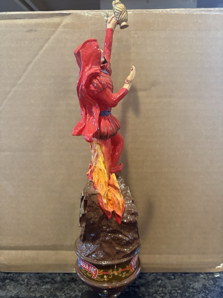 AB Faust Fire man torch RARE Beer Tap Handle Budweiser Bud Devil ...