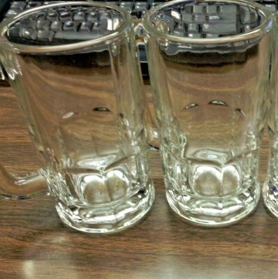 (TWO) BEER/BAR MUGS 10 oz ANCHOR HOCKING HEAVY DUTY GLASS/ANCHOR 1150 ...