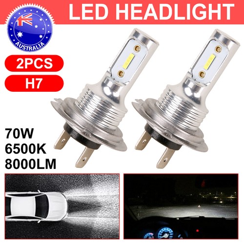 2X H7 LED Headlight Globes Bulbs 80W 8000LM 6500K Xenon White Beam ...