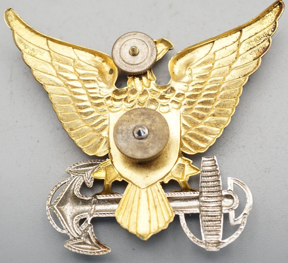 WWII Gold & Sterling USCG Coast Guard Officer Barracks Hat Badge by ...