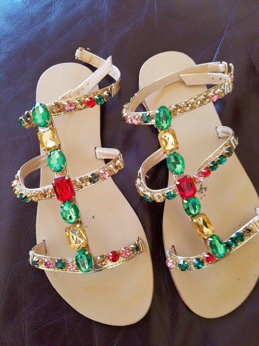 Jeweled Gladiator Sandals Jeweled And Embellished Designer Gladiator