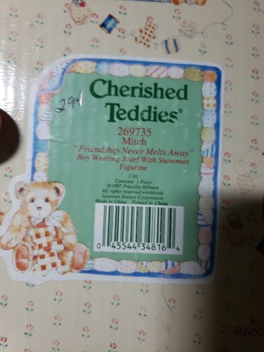 Cherished Teddies - 1997 - Mitch Friendship Never Melts Away - #269735 ...