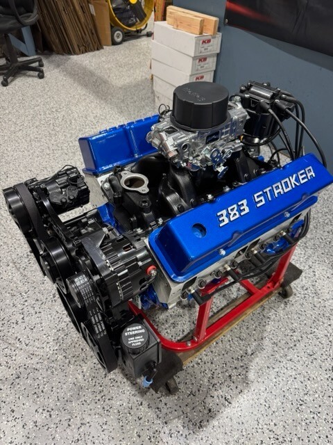 383 STROKER CRATE MOTOR 500HP SBC WITH A/C ROLLER TURNKEY Engine Race ...