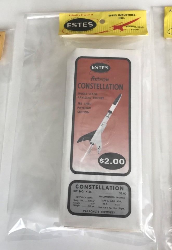 Vintage Estes Model Rocket Heavy Duty KIT Protector Sleeve Custom "10 ...