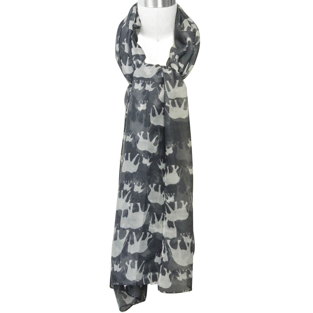 Elephant Print Scarf Wrap, Grey | eBay