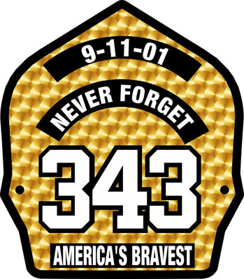 Firefighter Sticker -9/11 Never Forget 343 Gold Leaf look decal ...