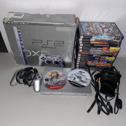 Playstation 2 PS2 Silver slim console SCPH-77001 with box, Games, Read ...