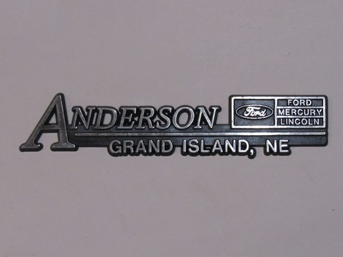 Vintage Anderson Ford Grand Island Nebraska Plastic Dealer Badge Emblem ...