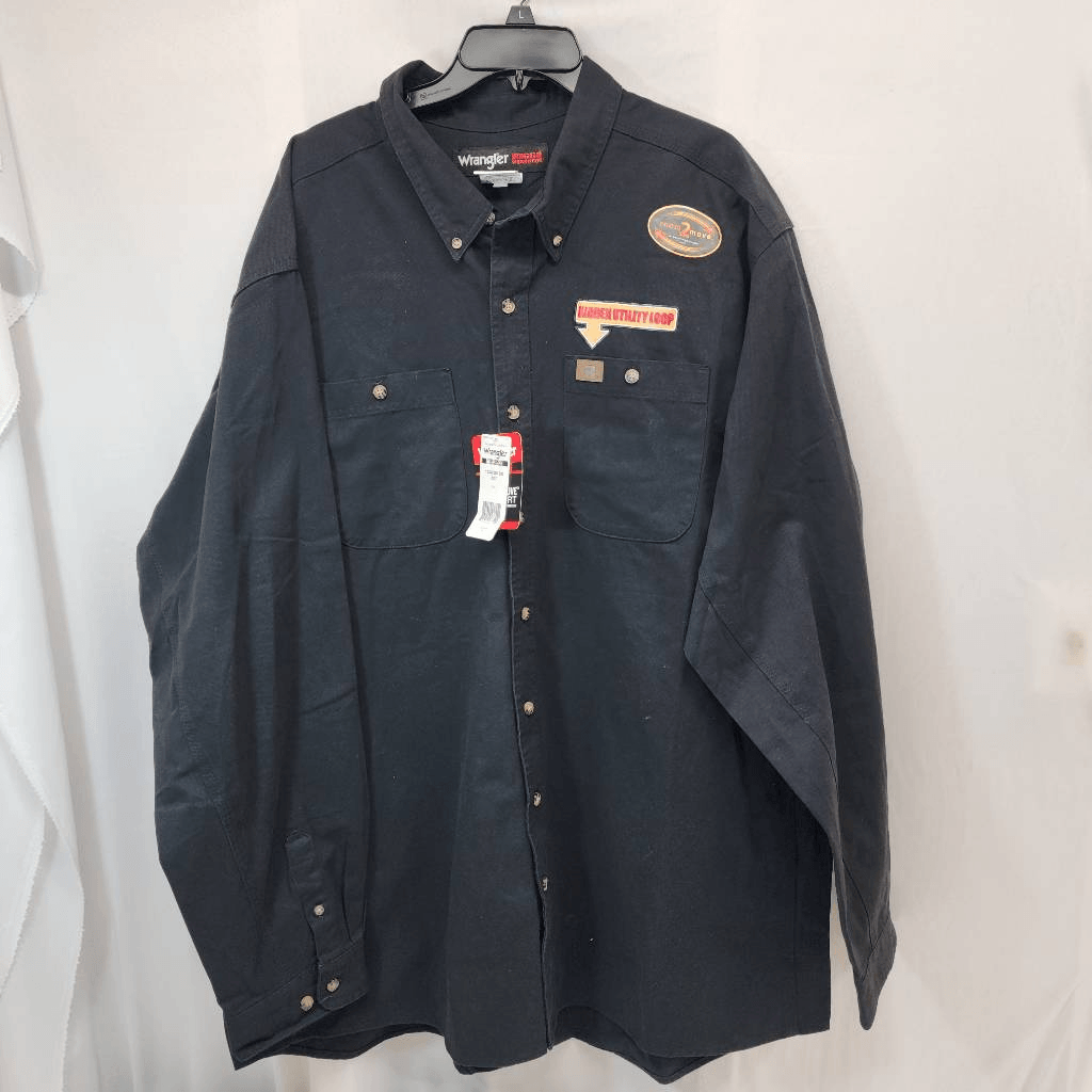 Wrangler RIGGS Size 3XT Workwear Long Sleeve Button Down Solid Twill ...