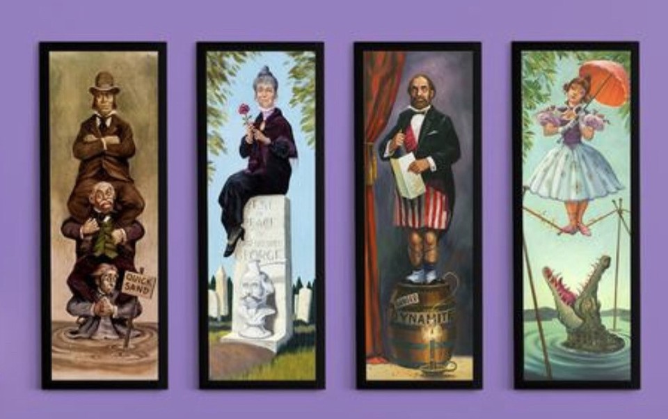 HUGE Set 4 Haunted Mansion Stretching Room Disney Posters 12” x 36 ...