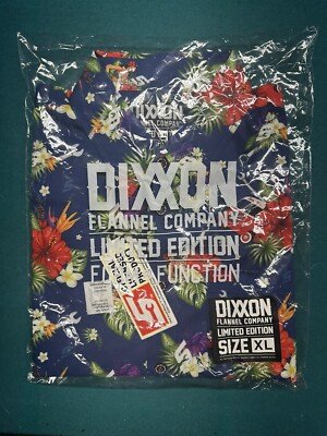 NWT Rare 2023 Dixxon Snap On Shirt Men`s XL Blue Red Hawaiian Floral ...