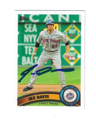 Signed Autographed IKE DAVIS New York Mets 2011 Topps Card #290 w/COA ...