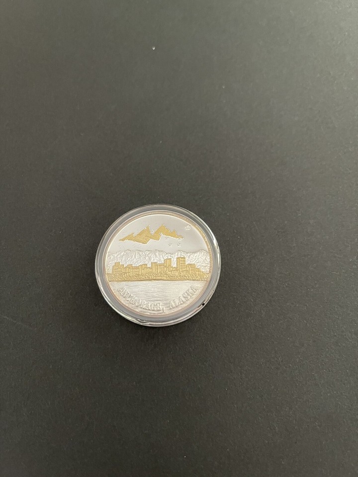 Alaska Mint Coin 1 oz .999 Fine Silver & Gold - Anchorage Alaska | eBay