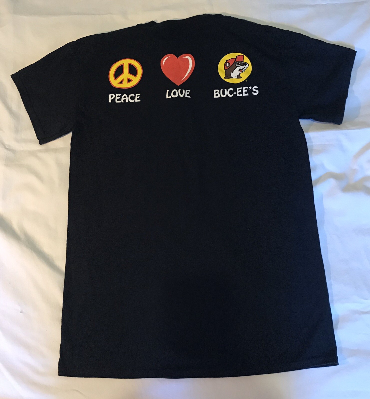 BUC-EE’S GRAPHIC LOGO BLACK T SHIRT MENS SIZE SMALL - Gem