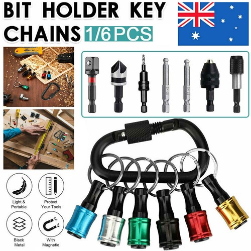 Hex Shank Screwdriver Bit Holder Extension Bar Keychain Driver Keyring ...