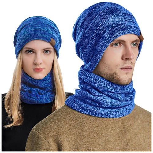 Men's Women's Winter Knitted Fleece Windproof Hood Scarf Coif Winter ...