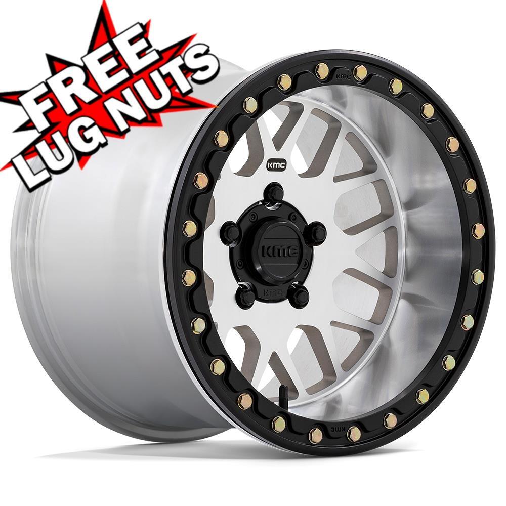 15 inch 15x10 KMC KS235 GRENADE BEADLOCK MACHINED wheels rims 5x4.5 ...