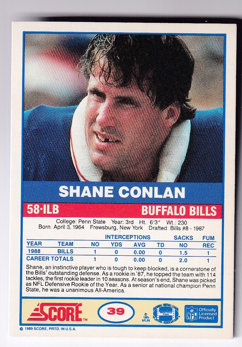 Shane Conlan 1989 Score NFL Lot of 9 Card #39 | eBay
