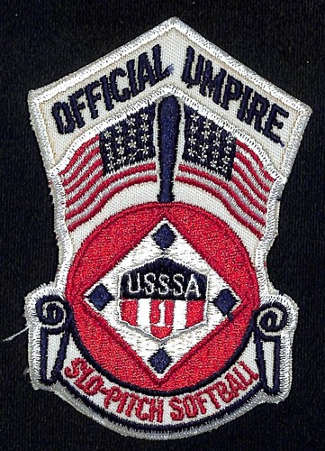 USSA Slo-Pitch Softball Official Umpire Embr. Patch c1980's? 4.5" H VGC ...