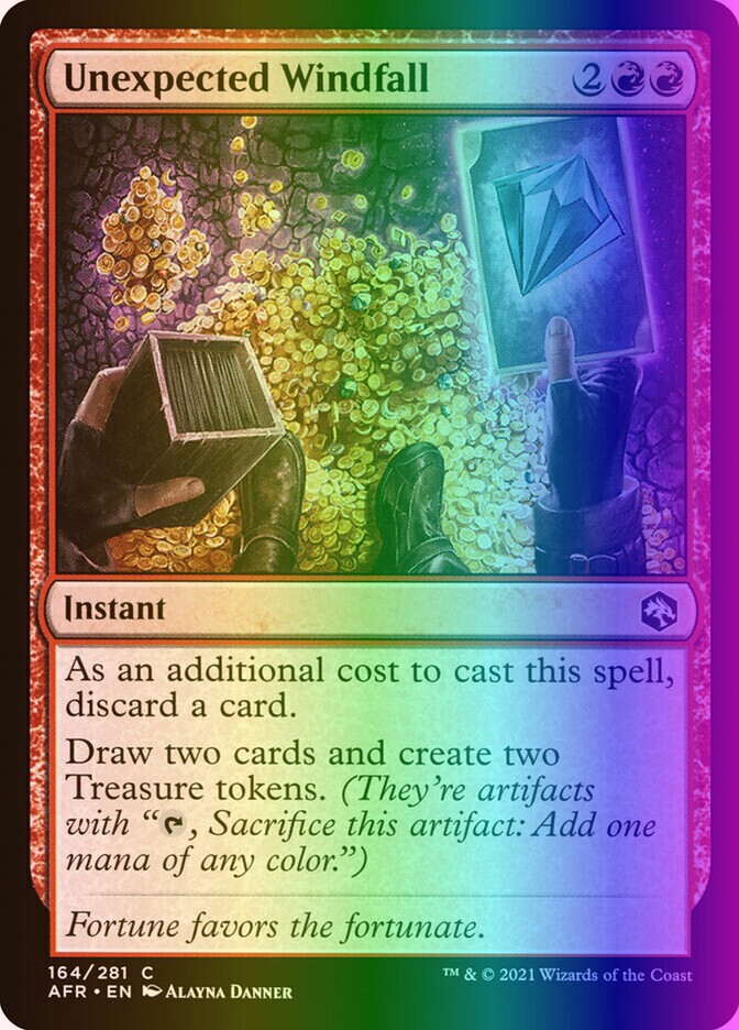 MTG Unexpected Windfall (164/518) Adventures in the Forgotten Realms NM ...