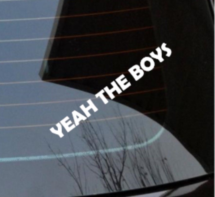YEAH THE BOYS Sticker/ Decal White 40cm Car Cute Vinyl | eBay