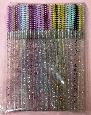 50 pcs disposable thin crystal mascara wands mini lash brush Spoolies ...