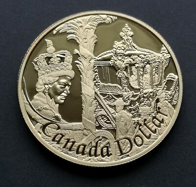 CANADA 2002 GOLD PLATED SILVER DOLLAR *** PROOF ULTRA HEAVY CAMEO ...