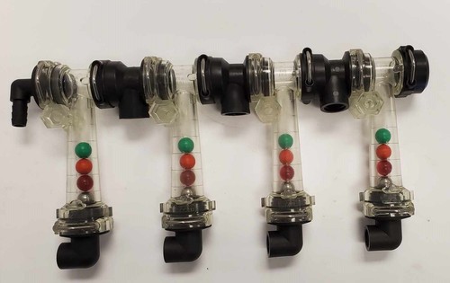 4 Column Squeeze Pump Flow Indicator 1/4" FNPT Outlet & 3/8" Isolator ...