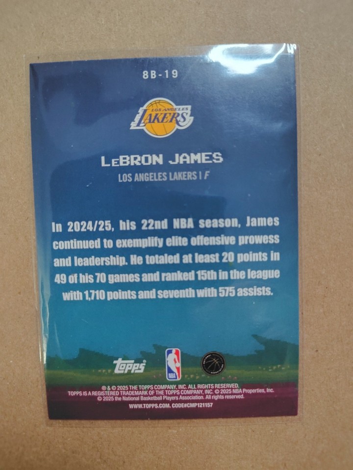 🔥LEBRON JAMES🔥 2025-26 Topps 8-bit Ballers Sand Glitter Foil #8B-19 LA ...