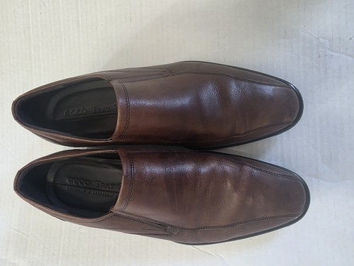 Ecco Tray Tech Brown Leather Slip On Loafer Size 39 European | eBay