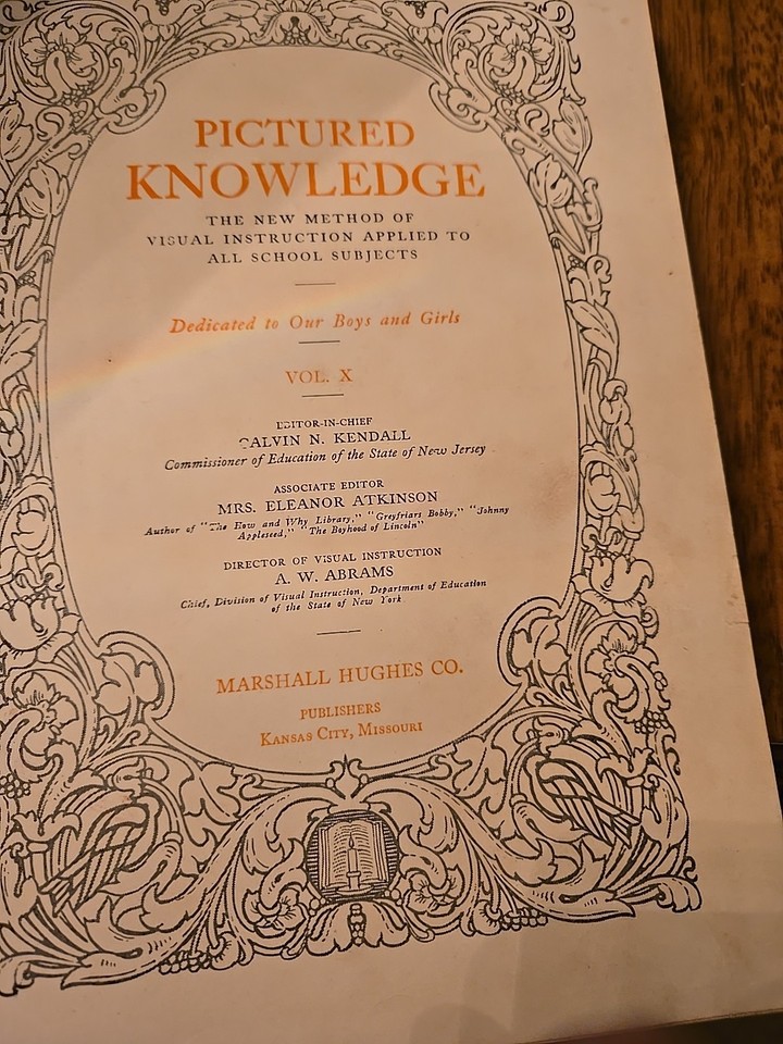 Antique Illustrated 'Pictured Knowledge' Encyclopedia Set Of 9 ...