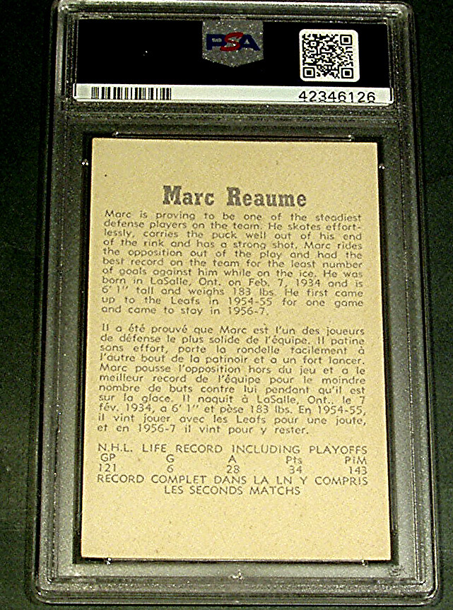 1957 PARKHURST #12 MARC REAUME PSA 7 NM | eBay
